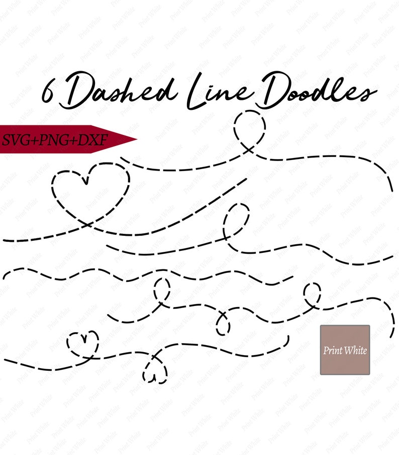 Línea de puntos Svg Línea de puntos Doodles Set Png Svg - Etsy España