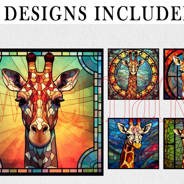 Stained Glass Pattern Giraffe - Etsy