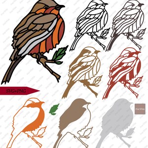 3D Robin Bird Multi Layered Svg Png Printable Cricut Cut File ...