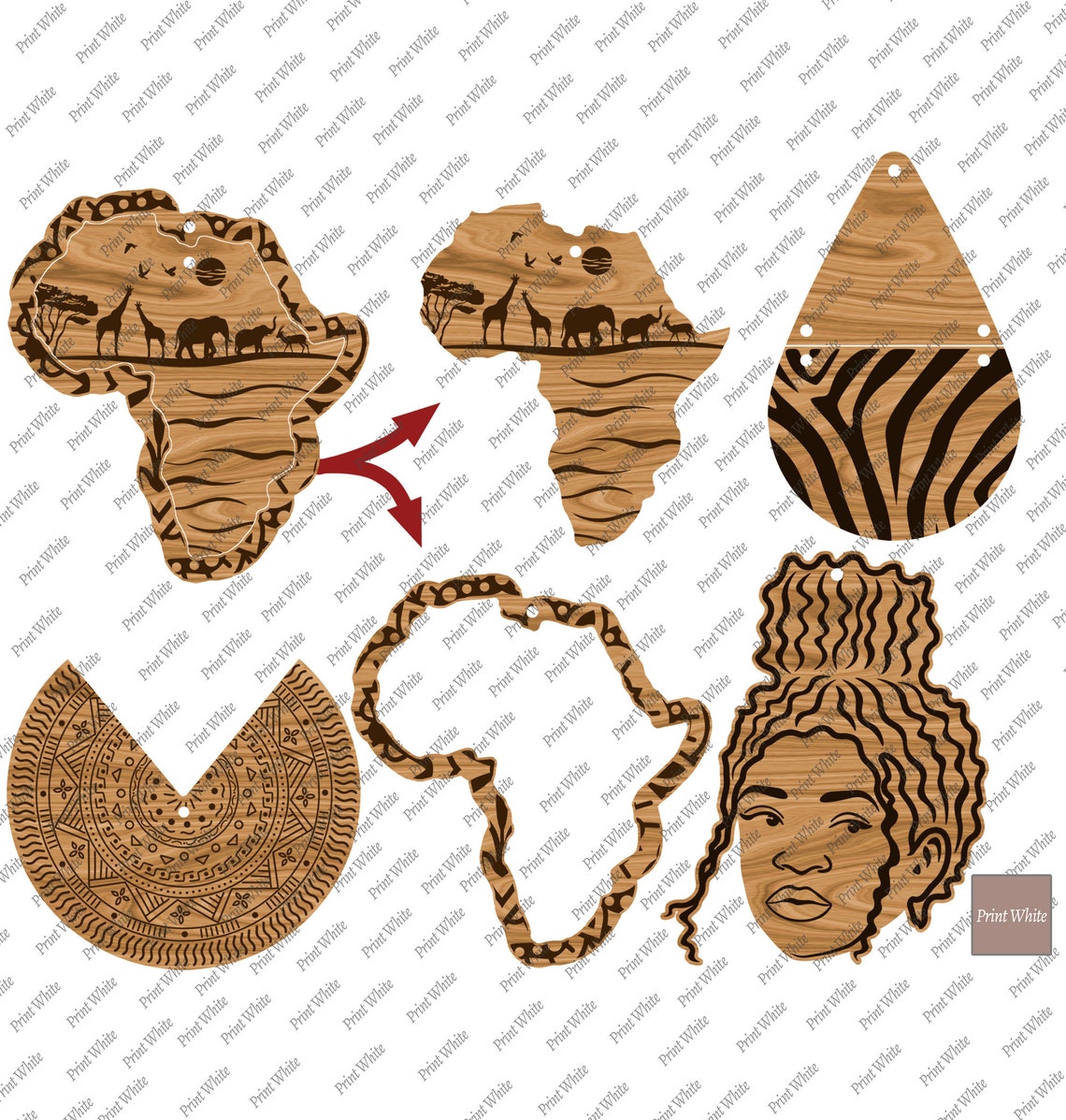 African Earrings SVG Bundle Laser Cut Files Statement - Etsy UK