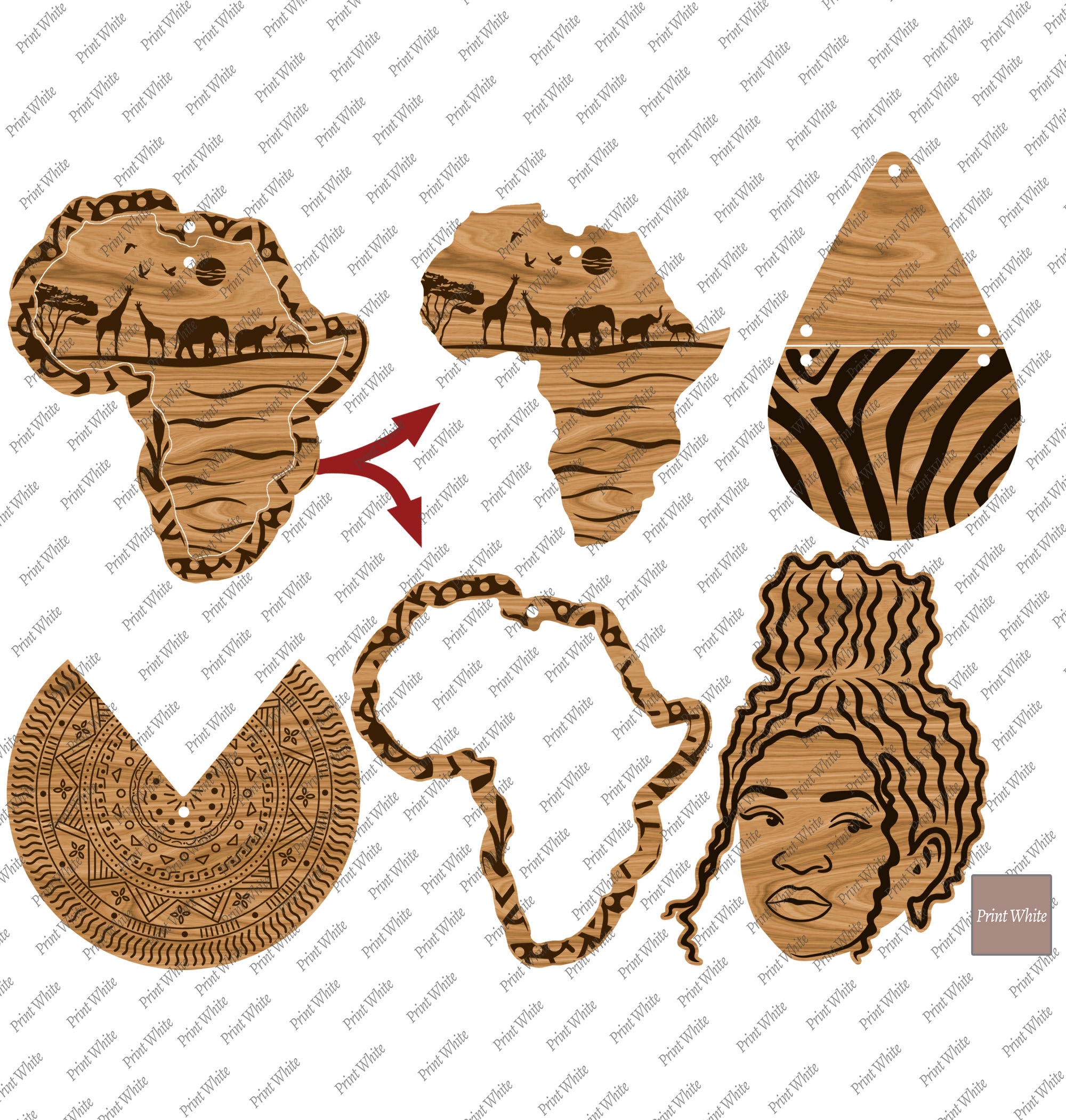 African Earrings SVG Bundle Laser Cut Files Statement - Etsy UK