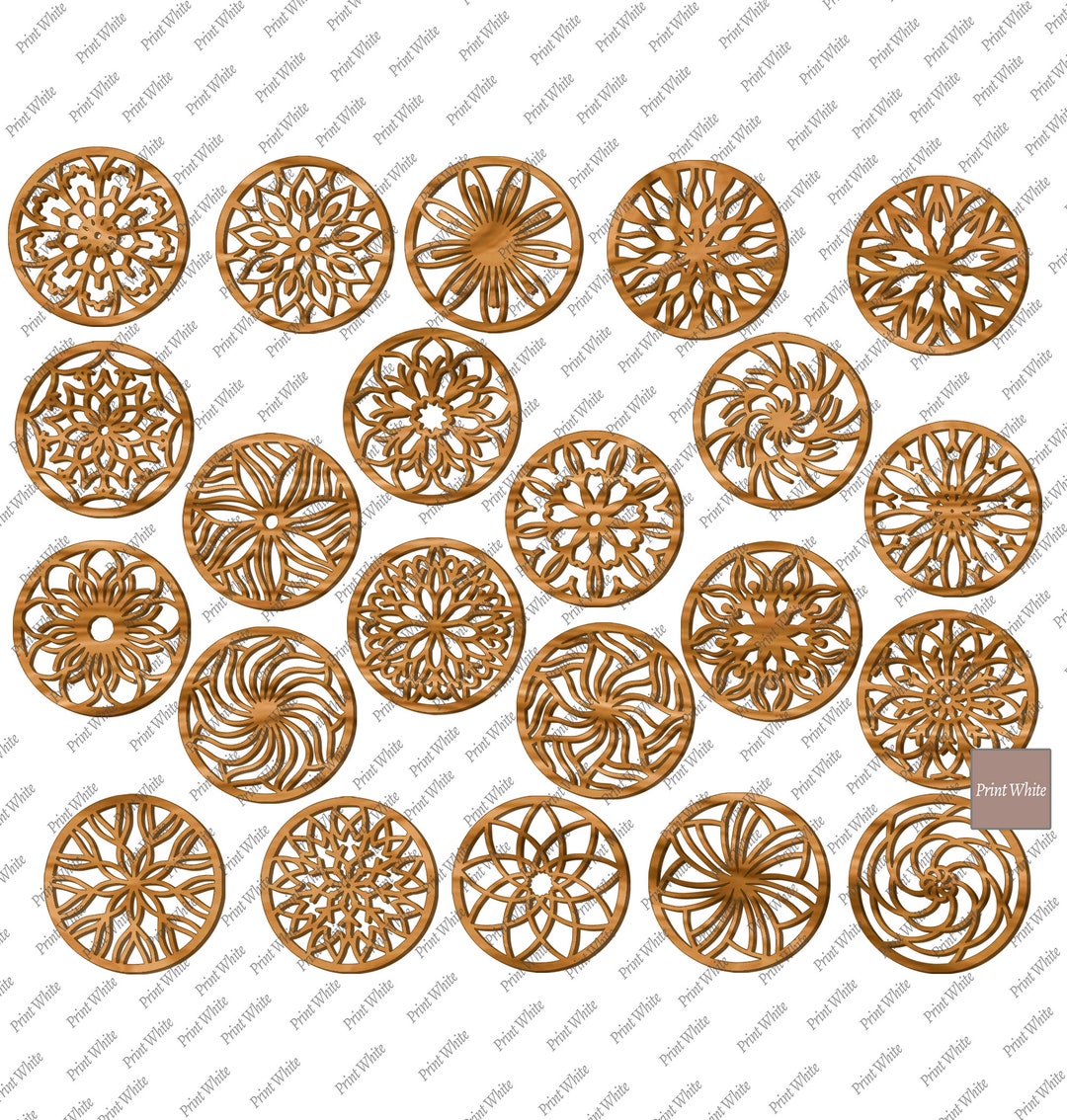 Mandala Coasters Laser Cut Files Svg, Coasters Bundle Cutting Files ...