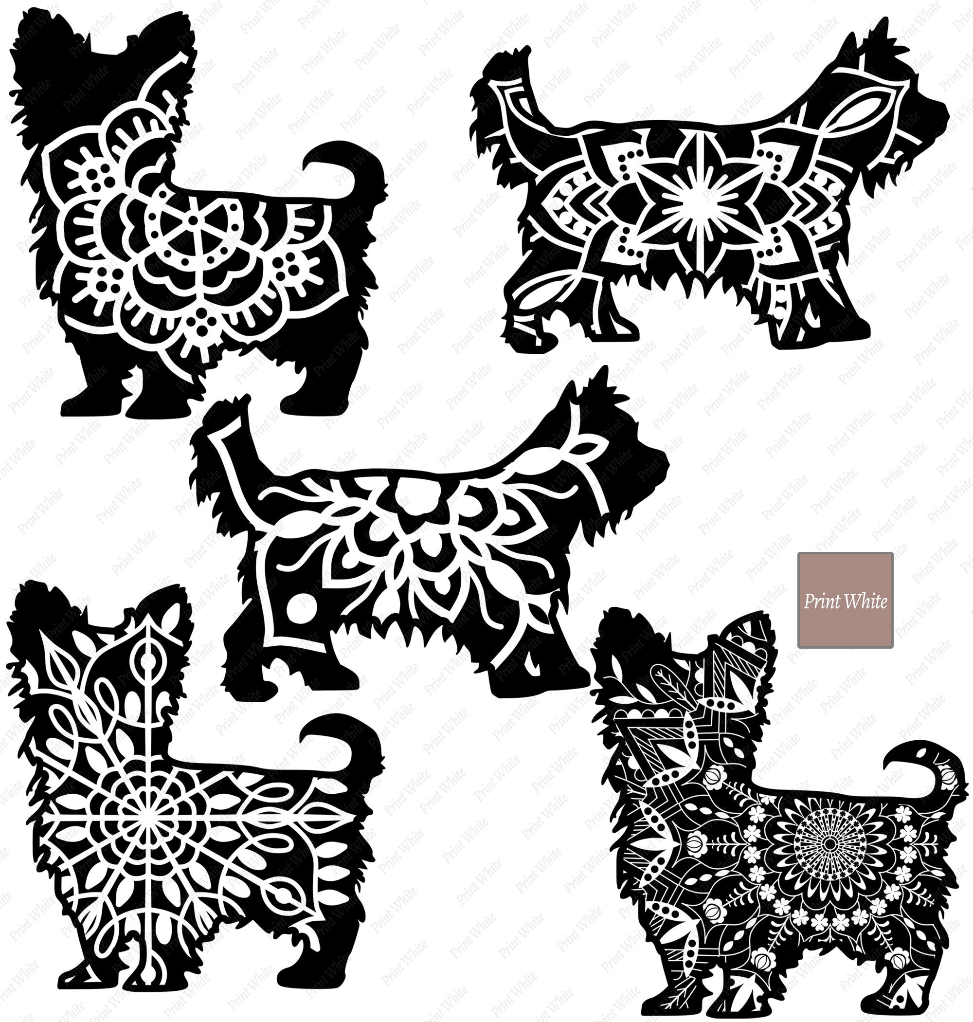 Mandala Yorkie Svg Png Yorkshire Terrier Svg Cricut Cut Files - Etsy