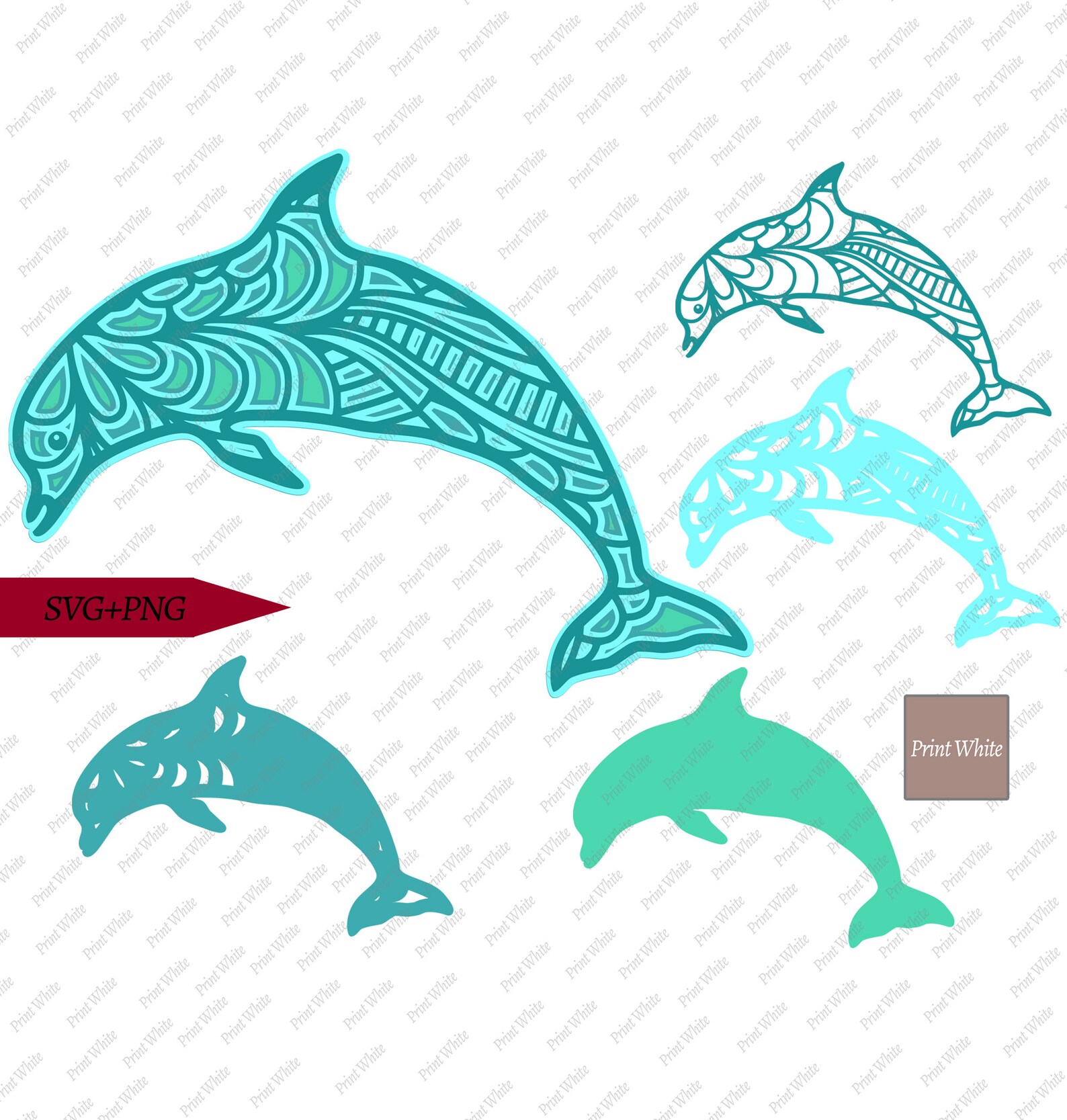 3D Multi Layered Dolphin Svg Png Printable Cricut Cut File - Etsy