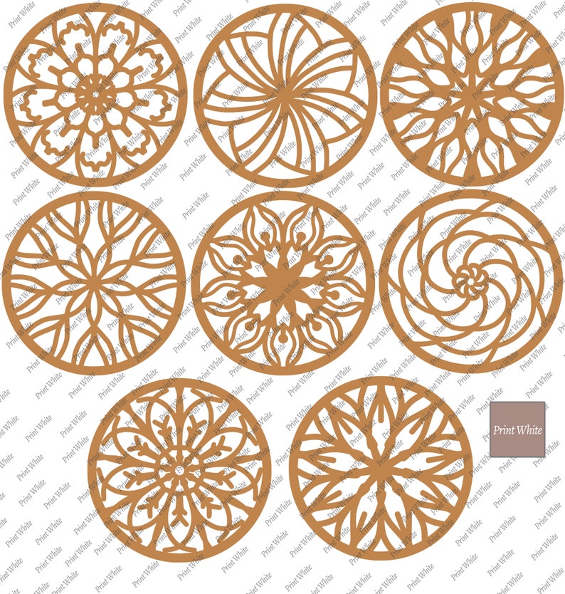 Mandala Coasters Laser Cut Files Svg Coasters Bundle Cutting - Etsy