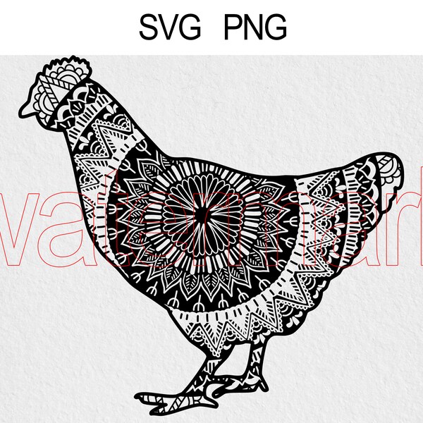 Zentangle Chicken - Etsy