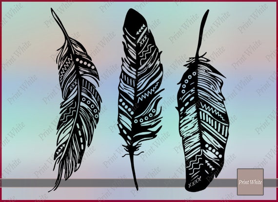 Plumes Svg Zentangle plume Svg plume Clipart plume coupe | Etsy France