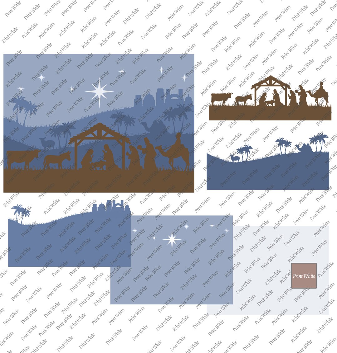 3D Nativity Scene SVG, Laser Cut Files, Multilayered Nativity Scene ...