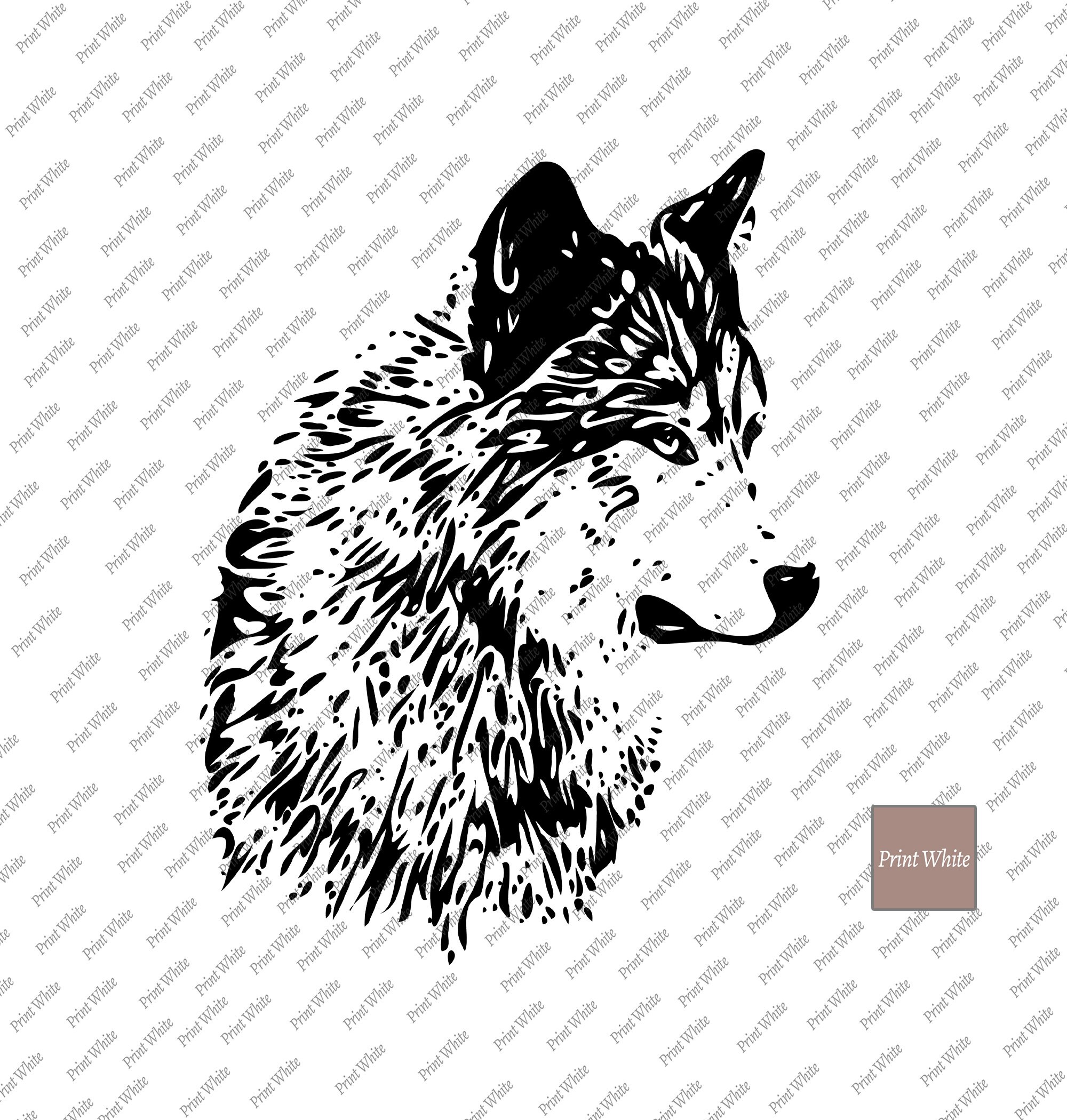 Wolf Head Side Tattoo