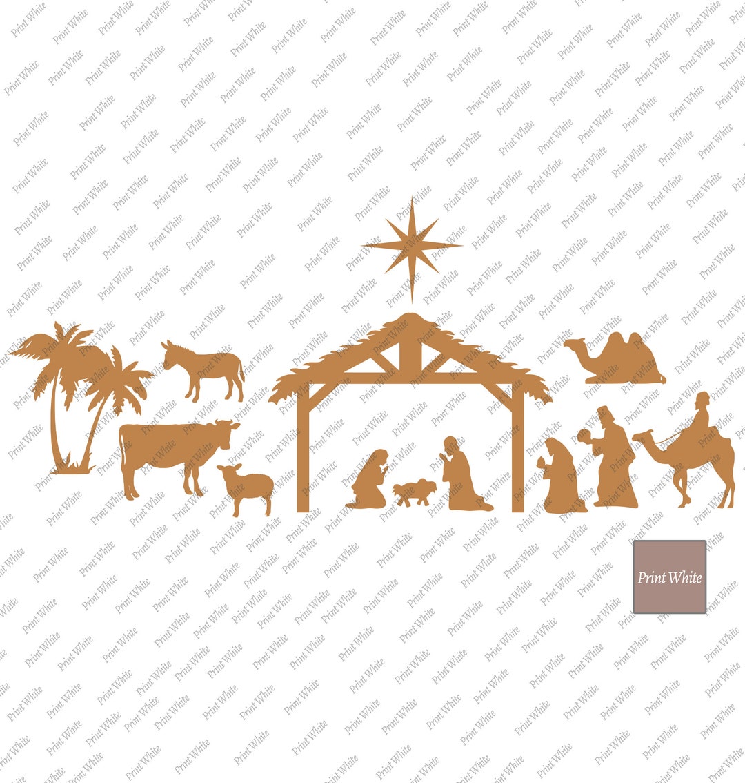 Nativity Scene SVG , Laser Cut File, Christmas Scene Svg, Glowforge ...