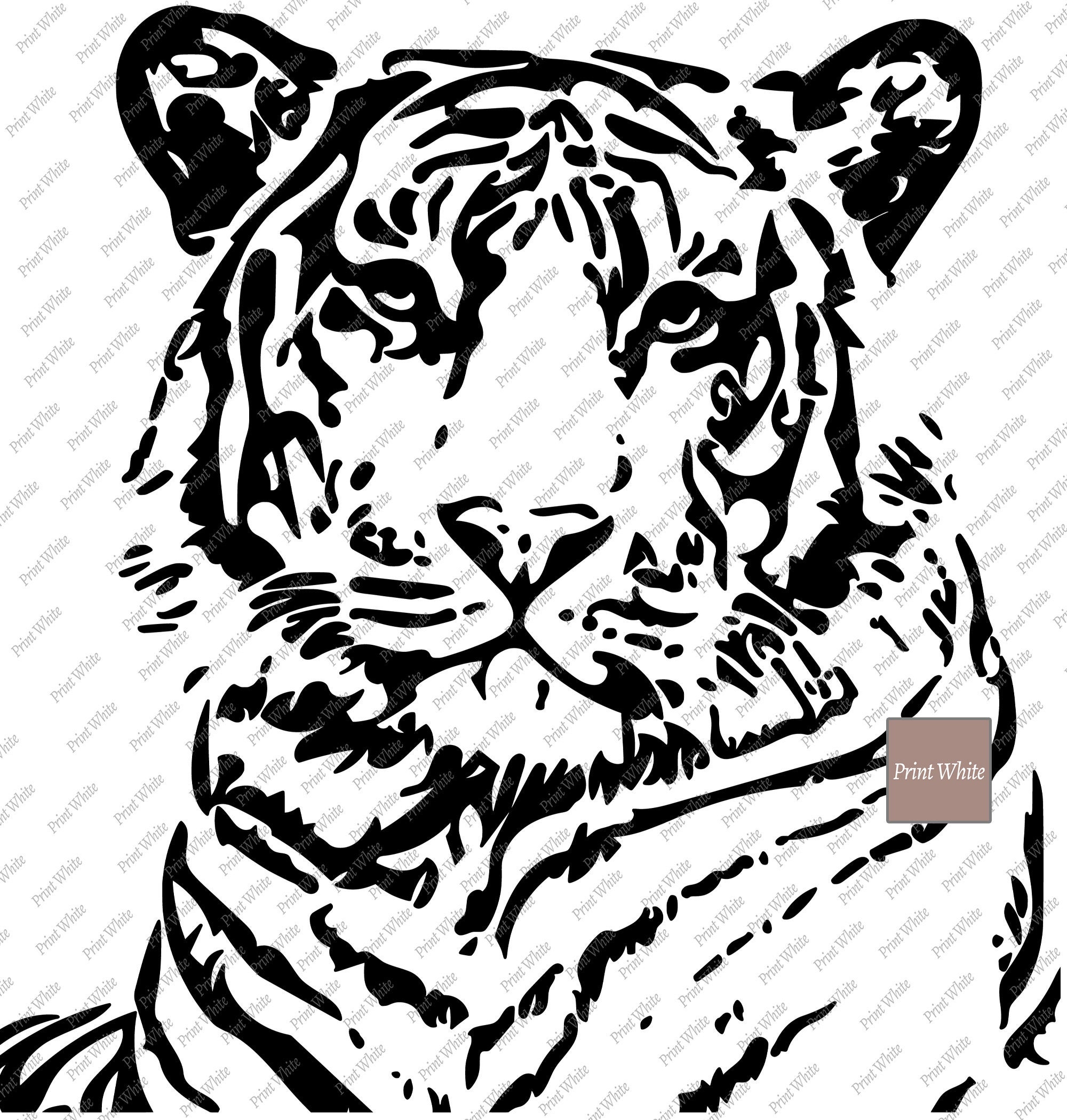 Realistic Tiger Head Svg Laser Cut Files Digital Download | Etsy UK