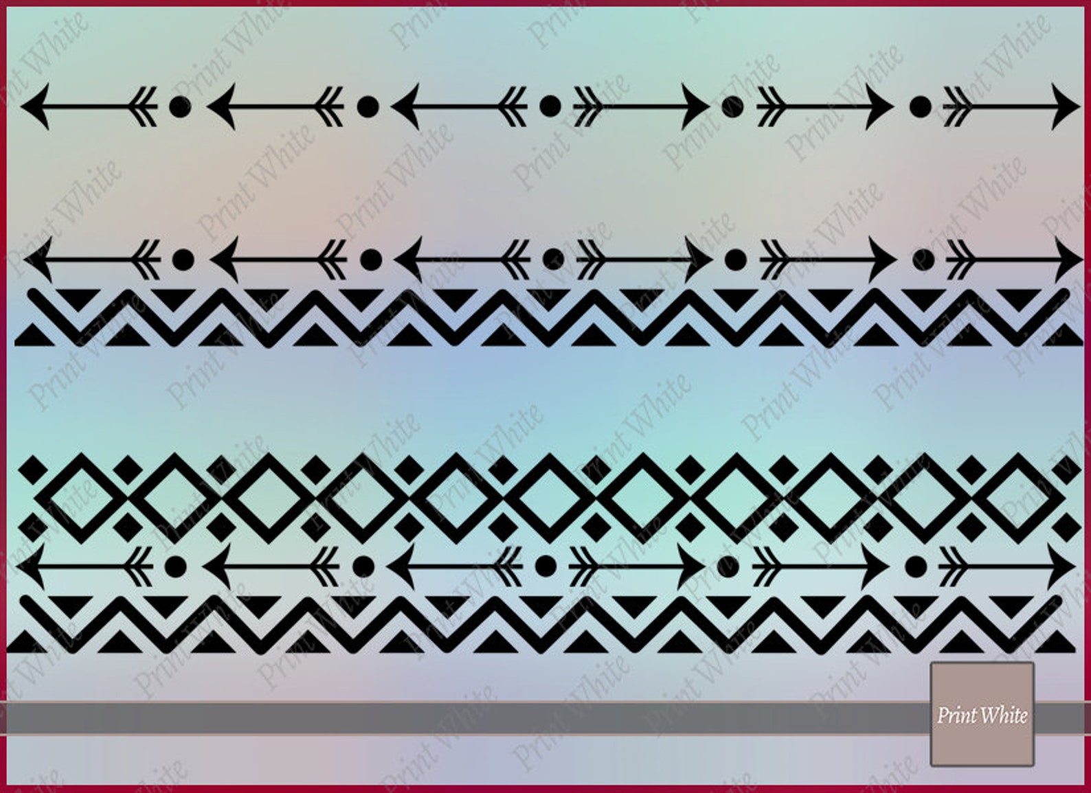 Tribal Border Svg Border DXF Chevron Border Svg Aztec SVG - Etsy