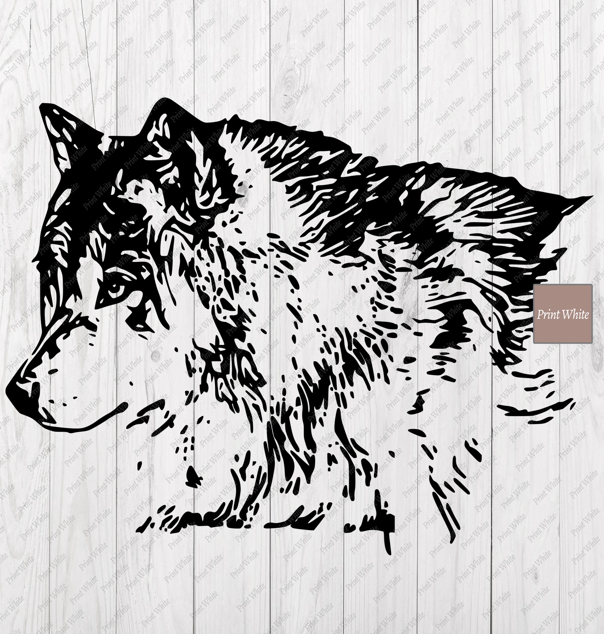 Wolf Head Side Drawing