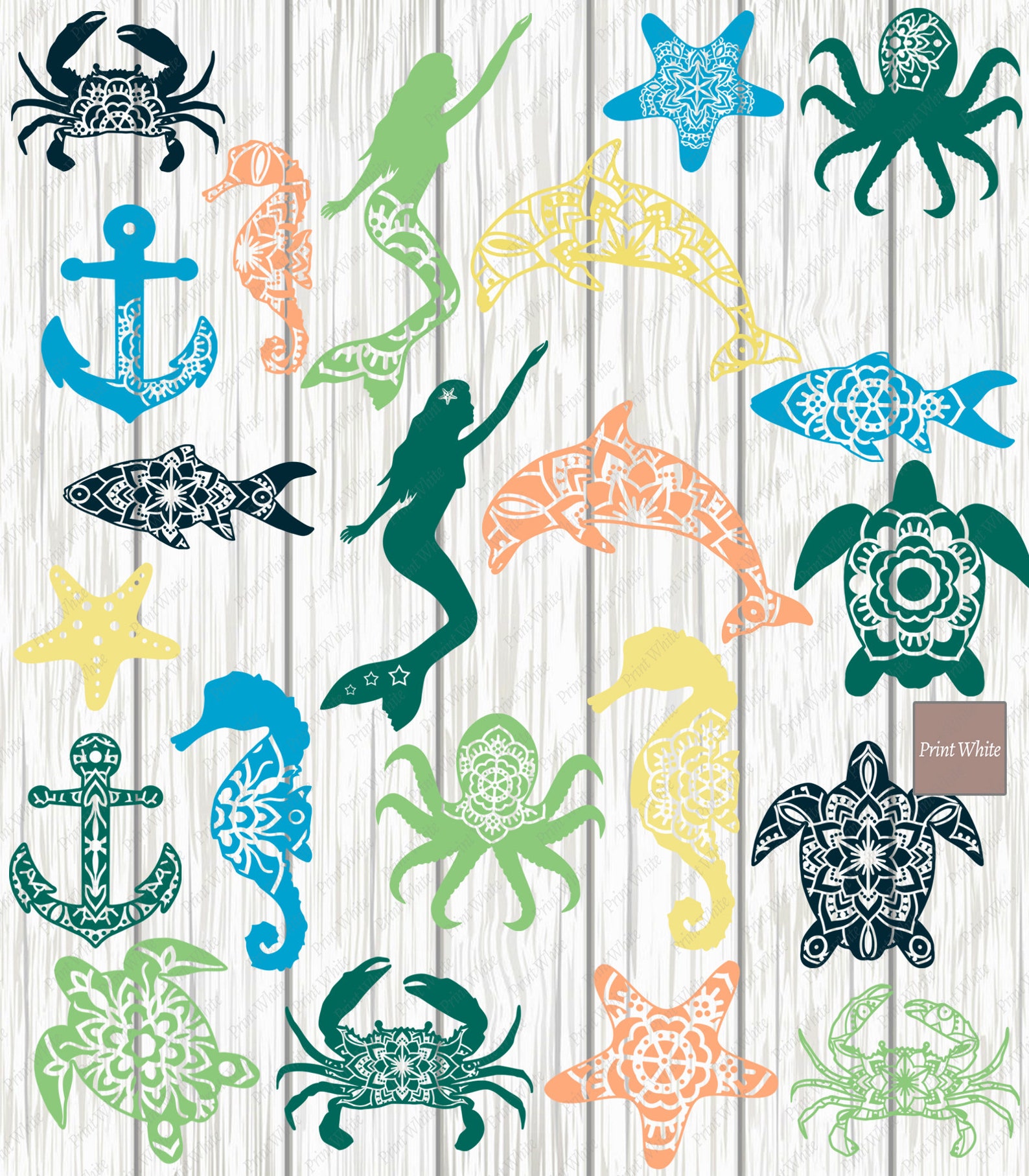 22 Nautical Mandala Svg Dxf Png Bundle Nautical Sublimation - Etsy