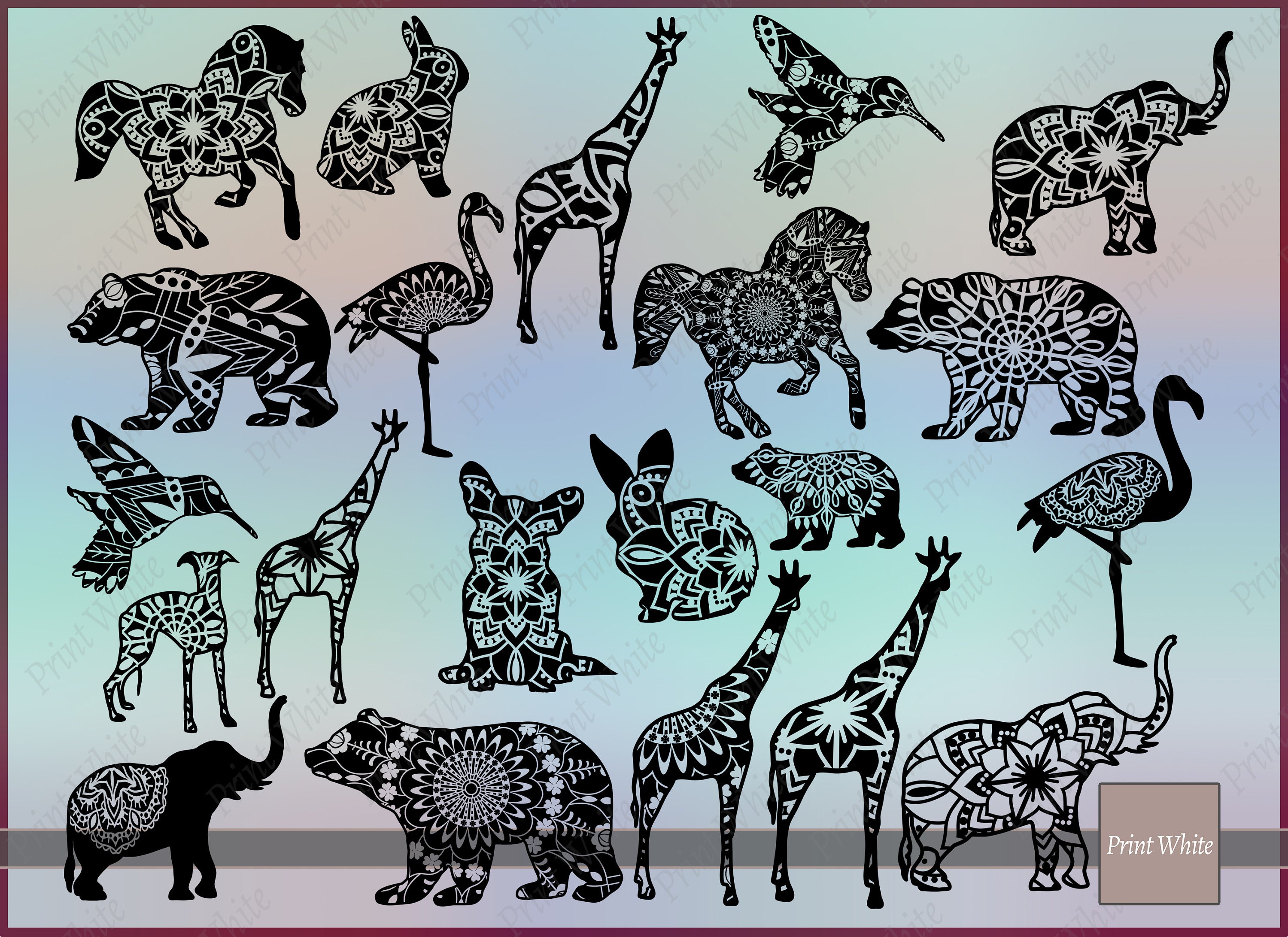 Mandala Animal Svg Bundle Animal Mandala Bundle Svg Bundle - Etsy