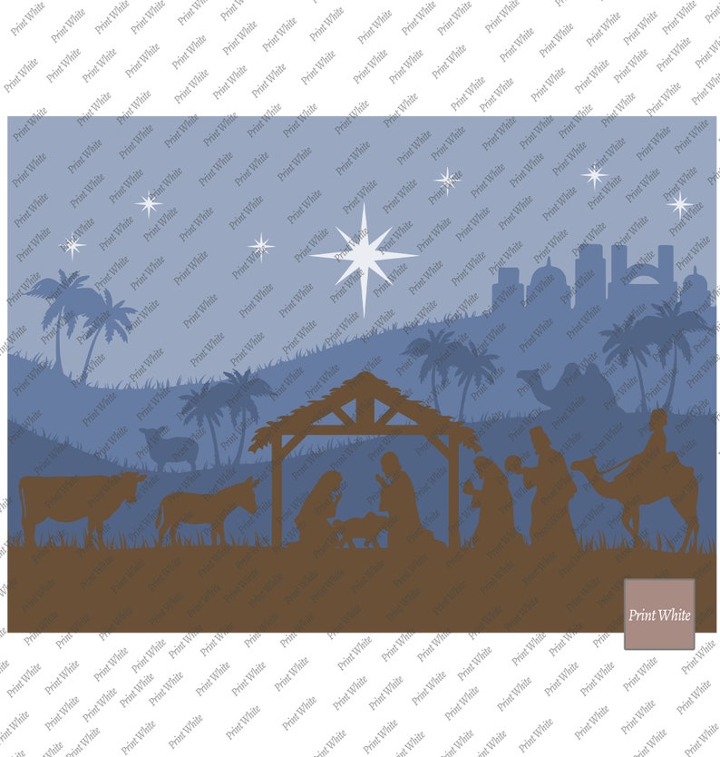 3D Nativity Scene SVG Laser Cut Files Multilayered Nativity - Etsy