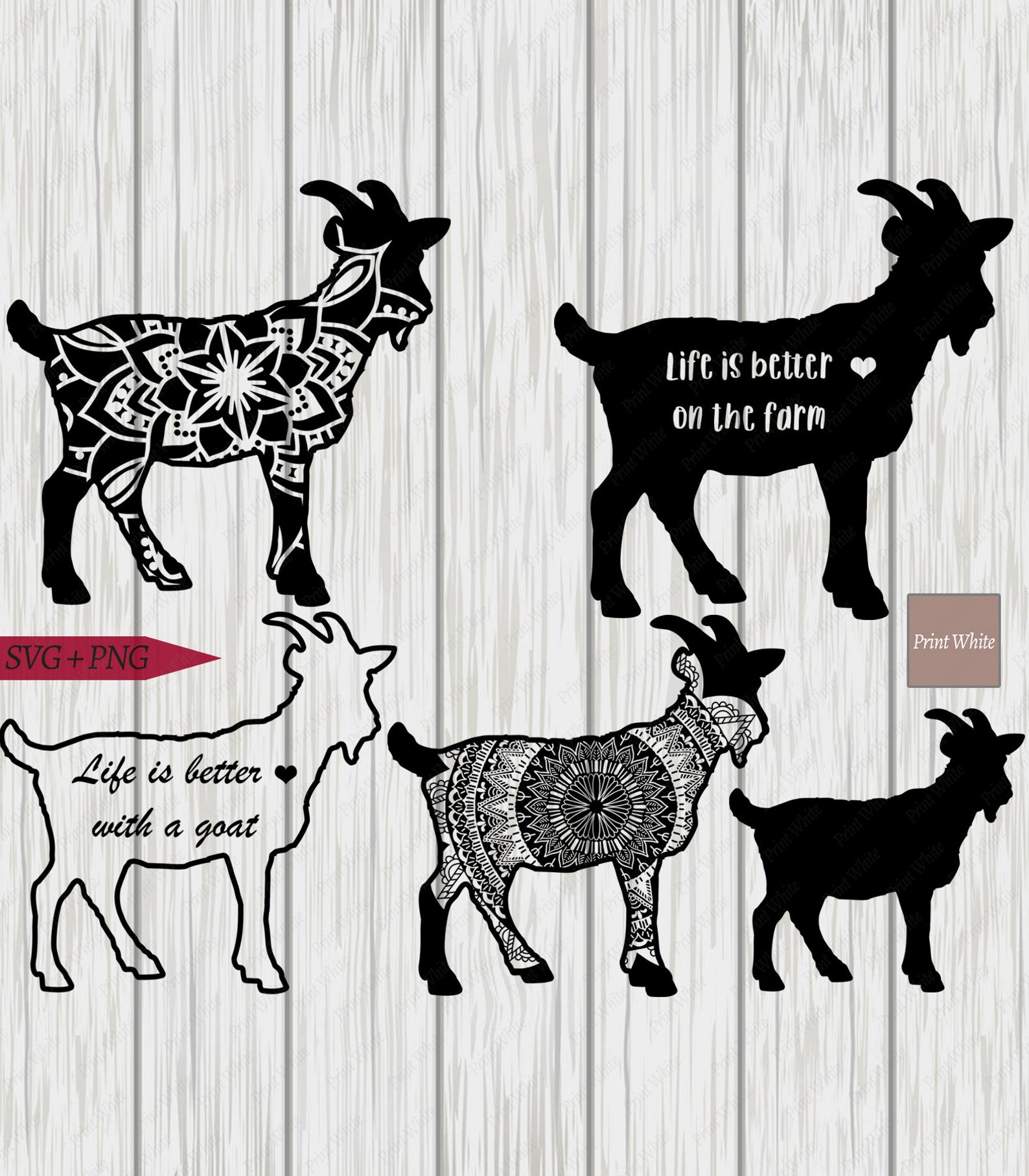 Goat Mandala SVG, Farm Animal Cut File (PNG, SVG) - Etsy UK
