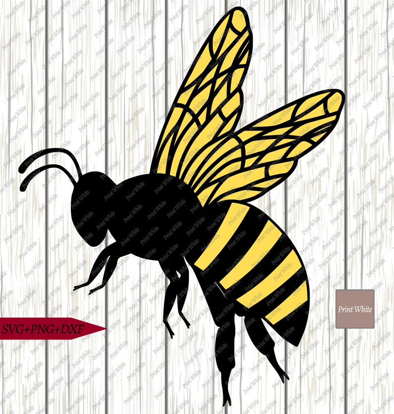 Flying Bee Svg Png Dxf Side View Bee Vector Digital Download | Etsy