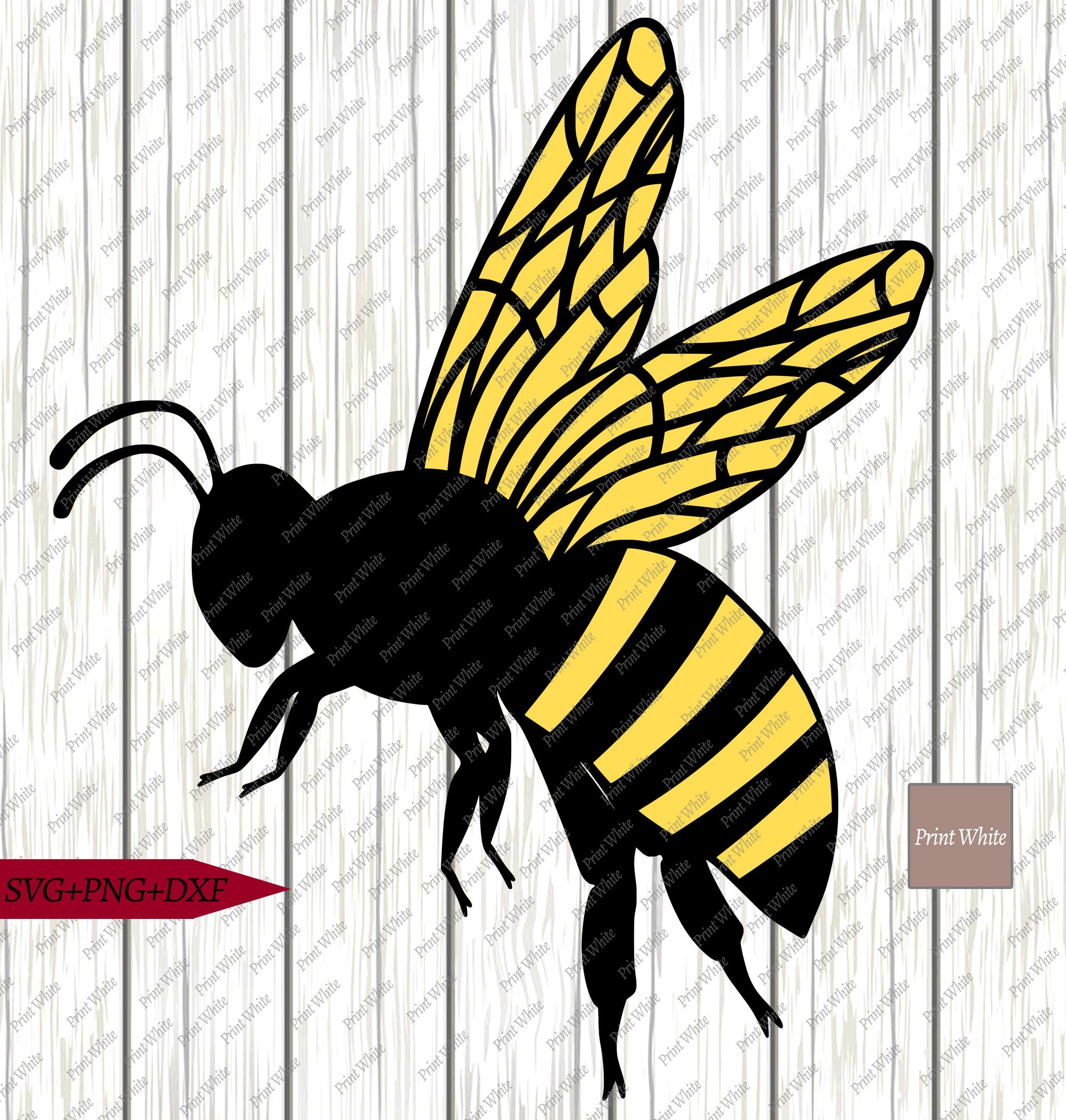 Flying Bee Svg Png Dxf Side View Bee Vector Digital Download - Etsy