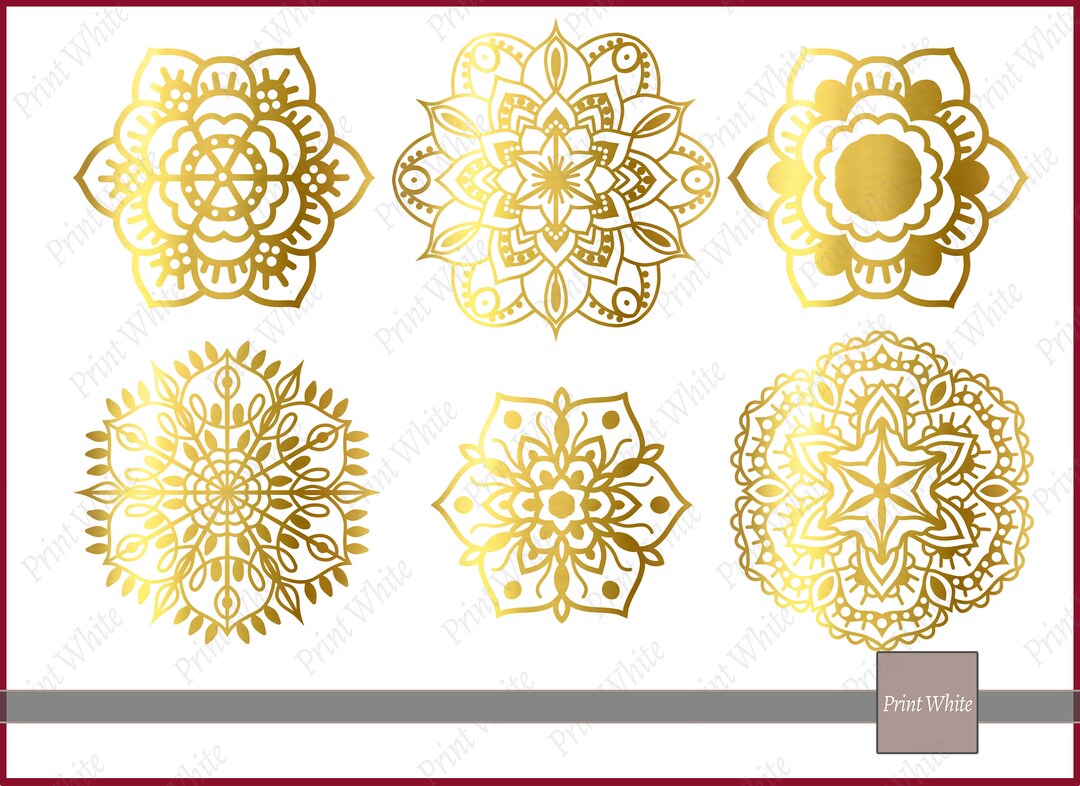 Gold Mandala Clipart Bundle Mandala Files Hand Drawn Mandala - Etsy UK