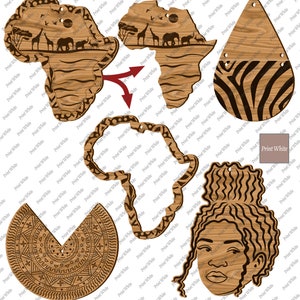 African Earrings SVG Bundle: Laser Cut Files (digital Download) - Etsy