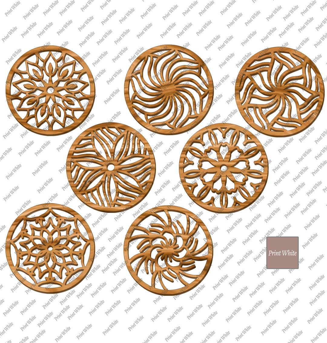 Mandala Coasters Laser Cut Files Svg, Coasters Bundle Cutting Files ...