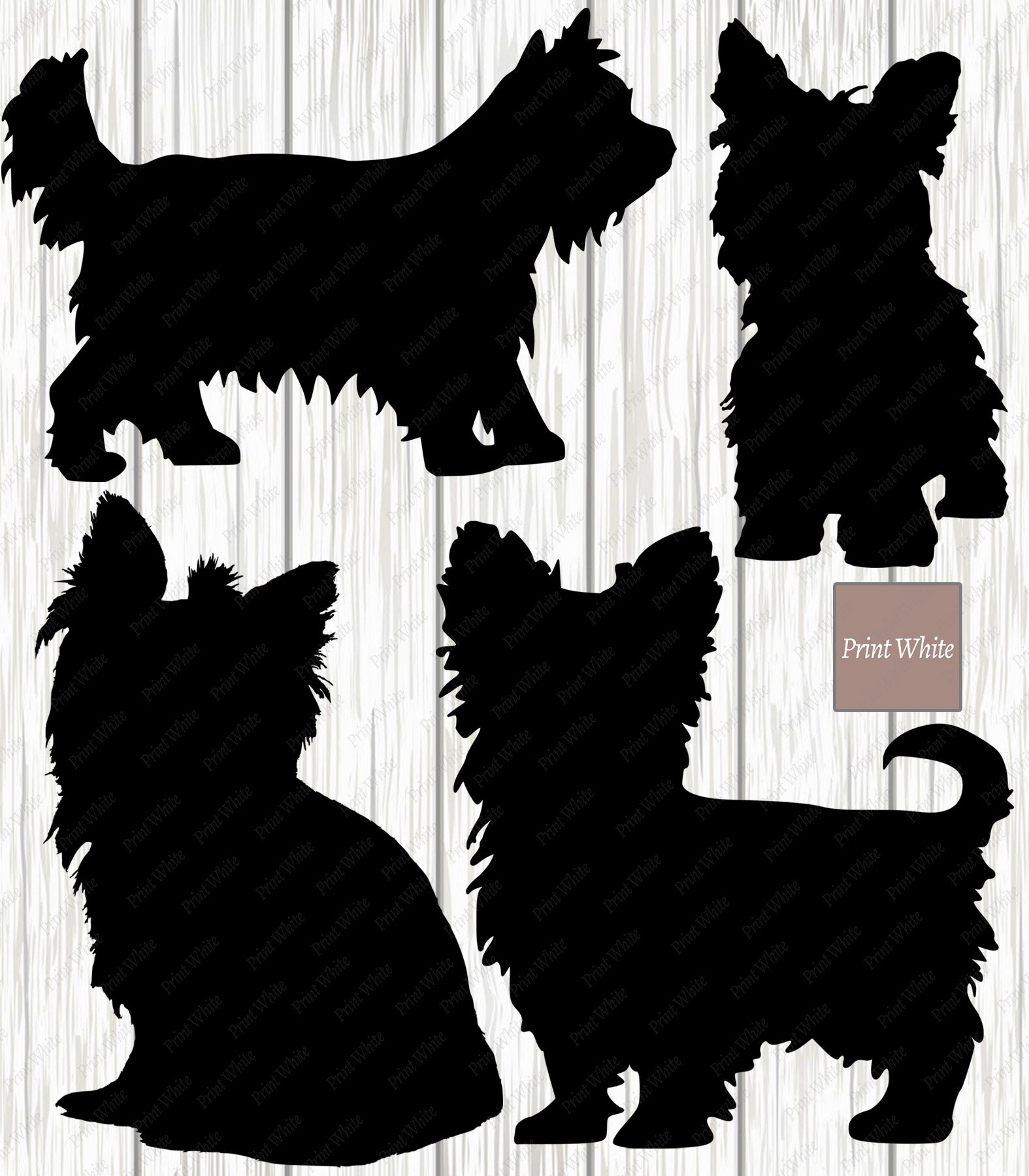 Yorkie Svg Dxf Png Yorkshire Terrier Silhouette Cut File - Etsy UK