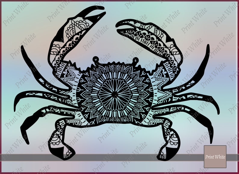 Crab Mandala SVG: Summer Aquatic Cutting File (digital Download) - Etsy