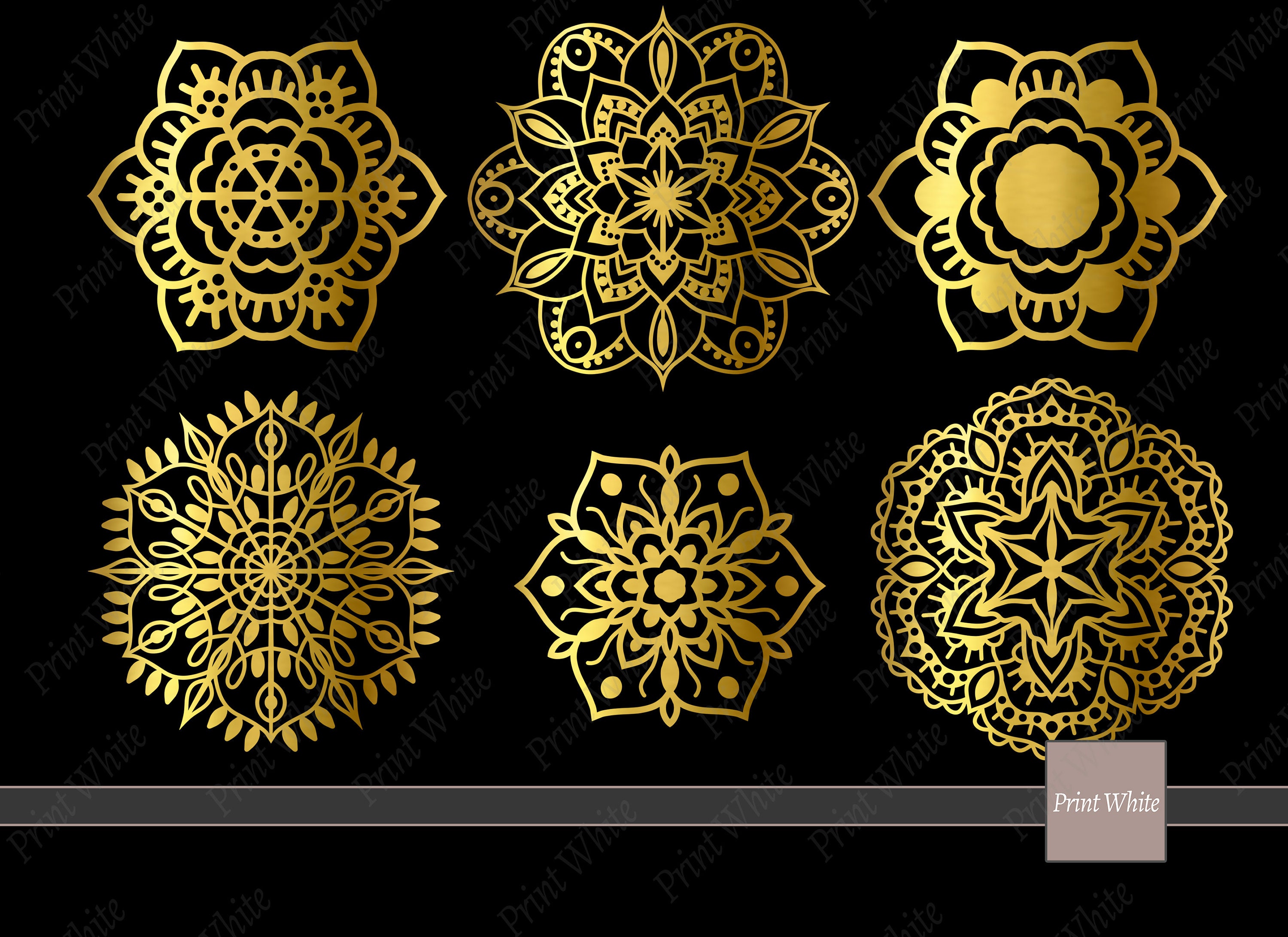 Gold Mandala Clipart Bundle Mandala Files Hand Drawn Mandala - Etsy UK