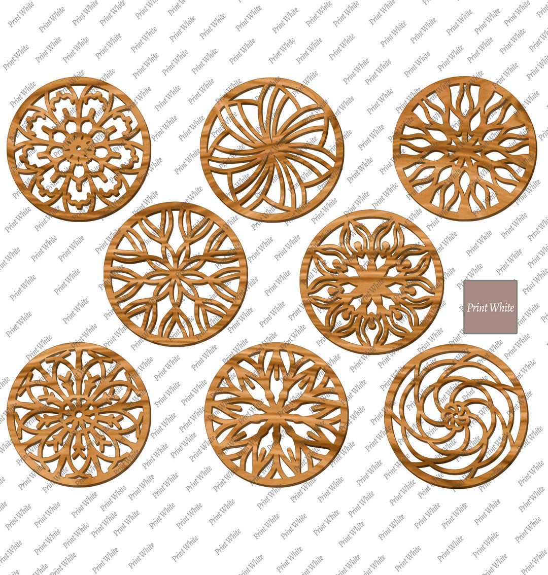 Mandala Coasters Laser Cut Files Svg, Coasters Bundle Cutting Files ...