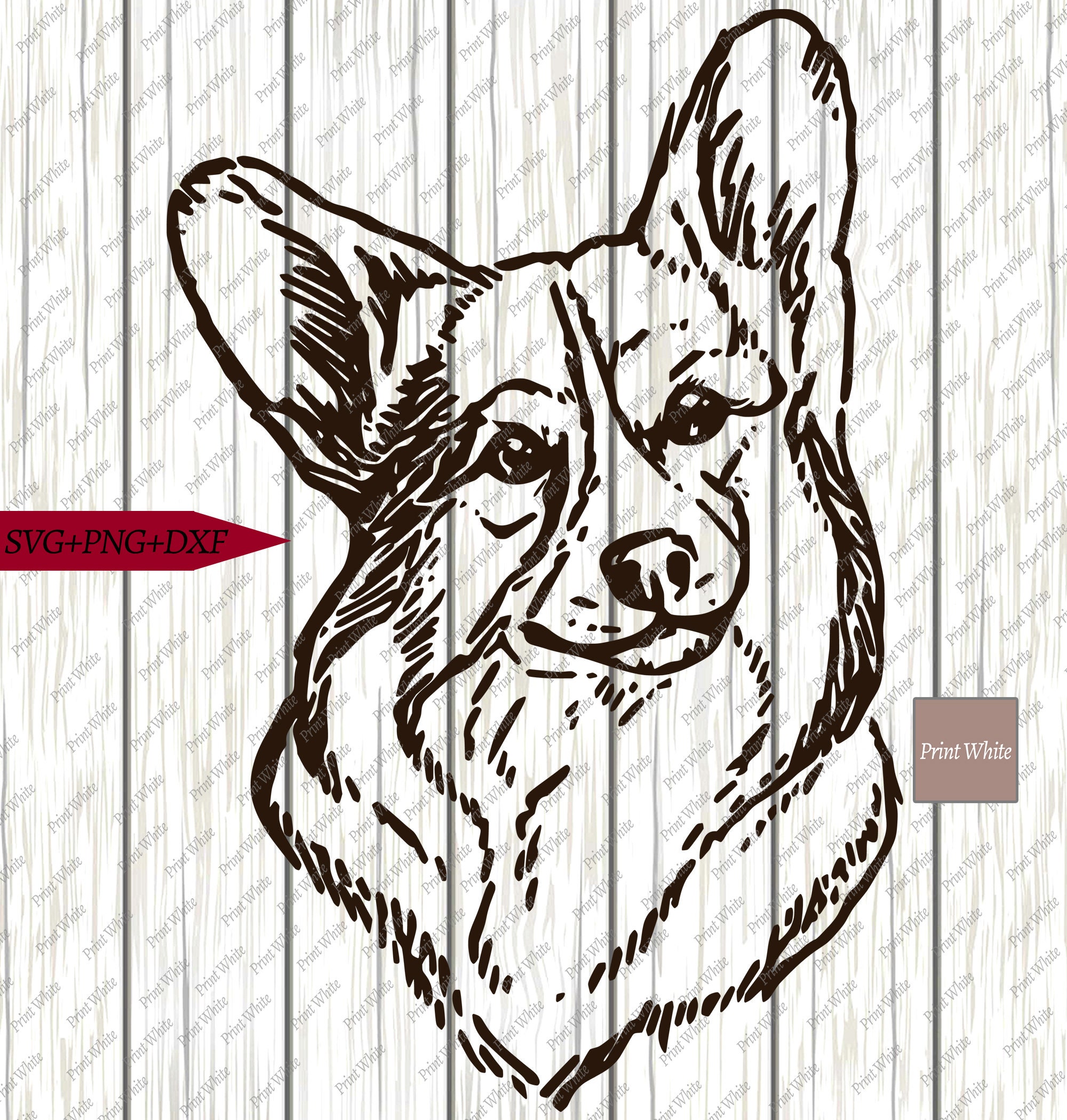Corgi Face Svg Png Dxf Corgi Portrait Cut File Sublimation - Etsy UK