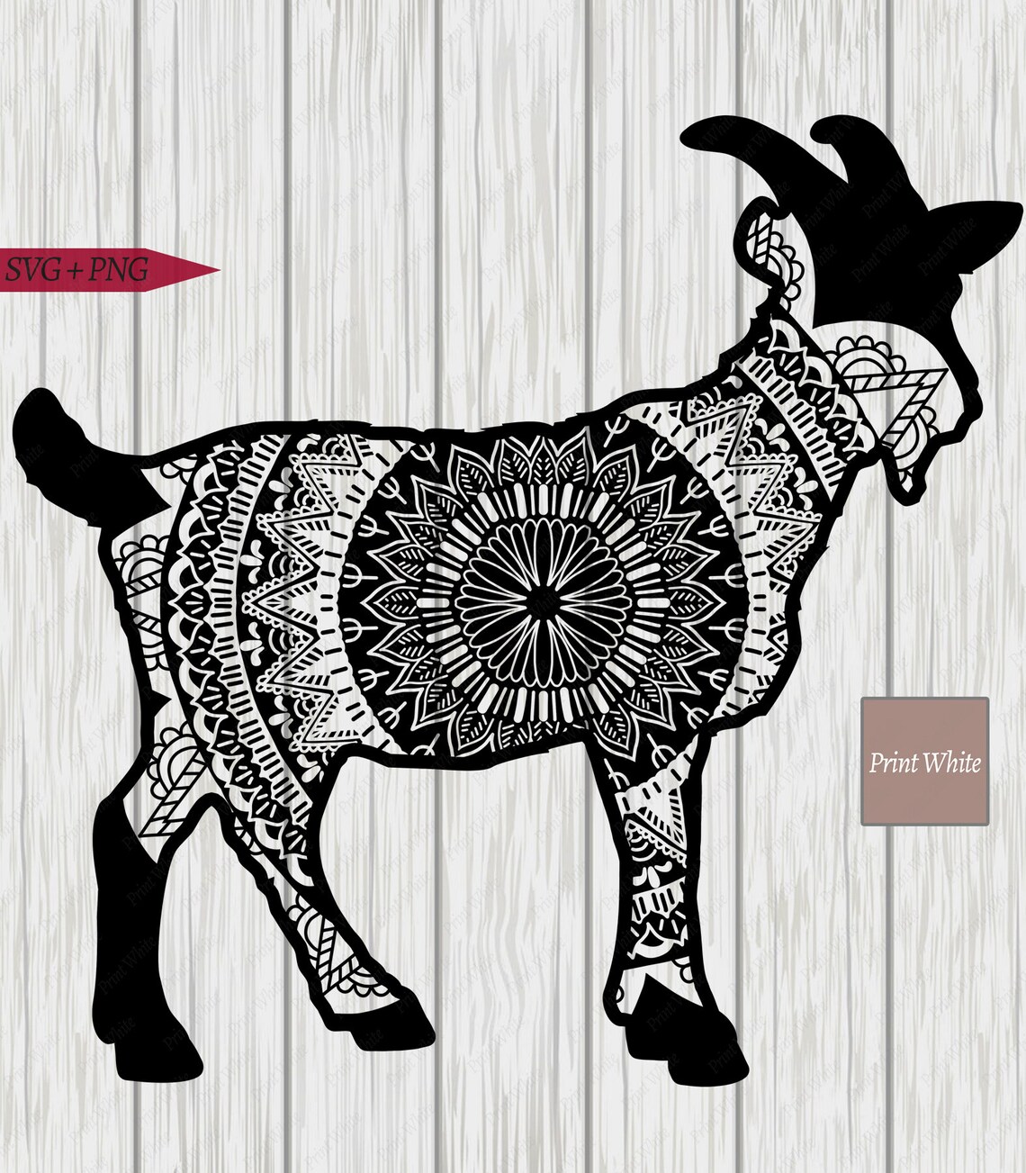 Goat Svg Goat Mandala Animal Svg Sublimation Design Goat Cut - Etsy India