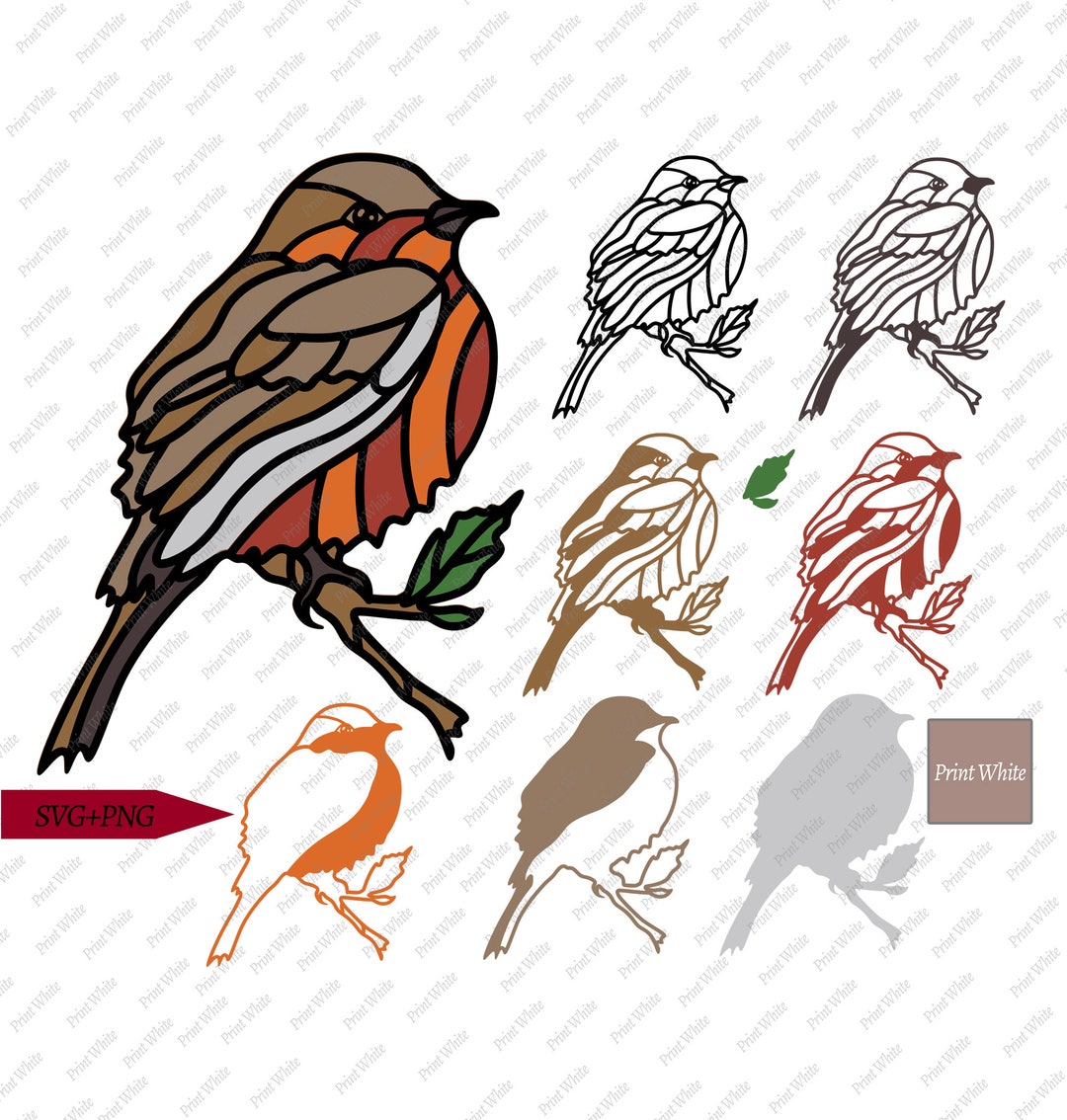 3D Robin Bird Multi Layered Svg Png Printable Cricut Cut File - Etsy UK