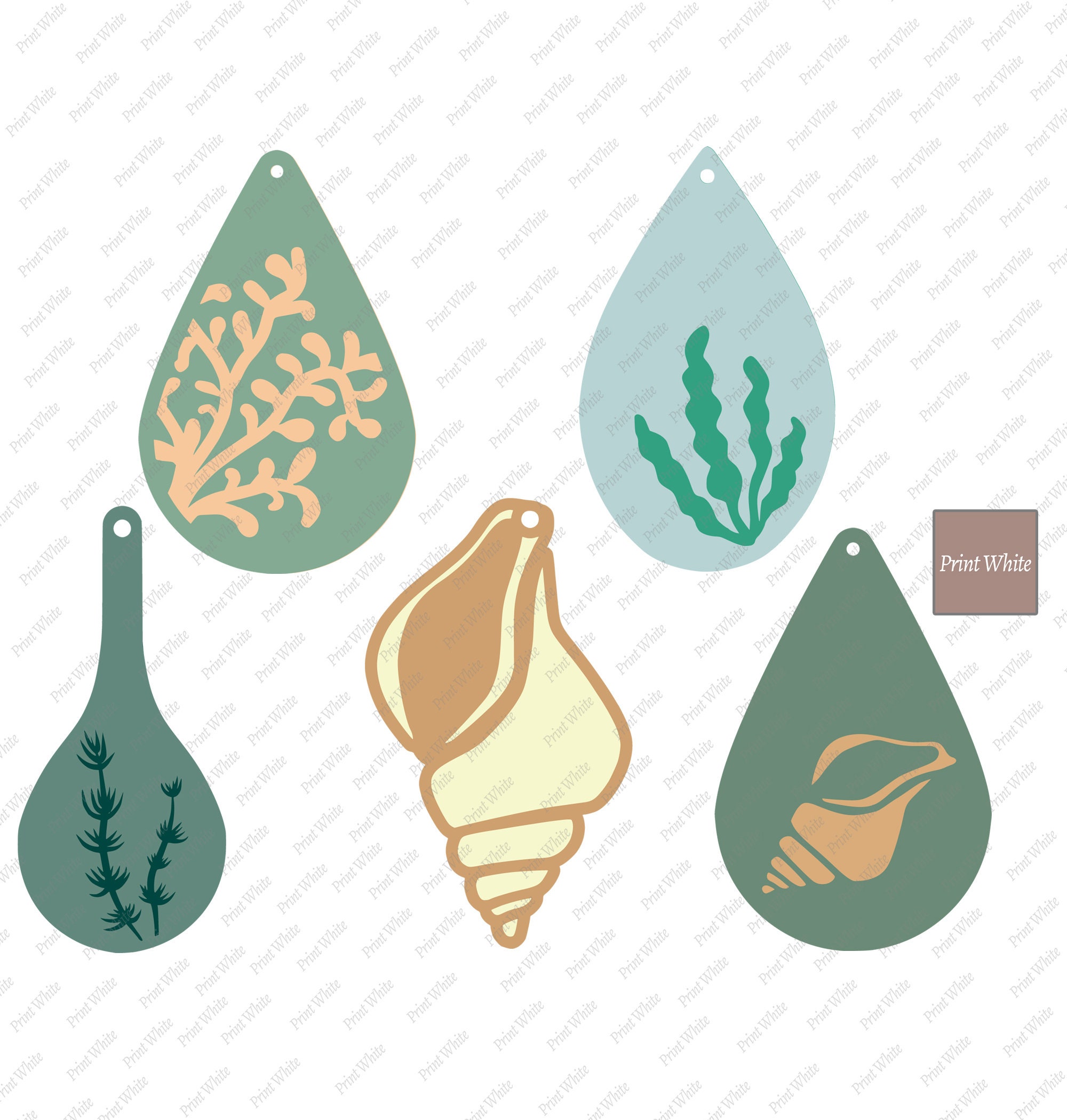 Art & Collectibles Laser Cut Wood Earrings Seaside Beach Earrings Cut ...