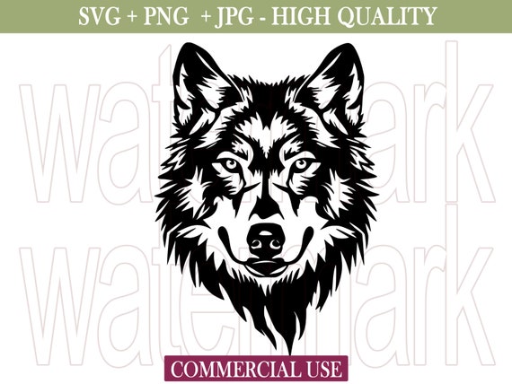 Wolf Head Clip Art Black And White