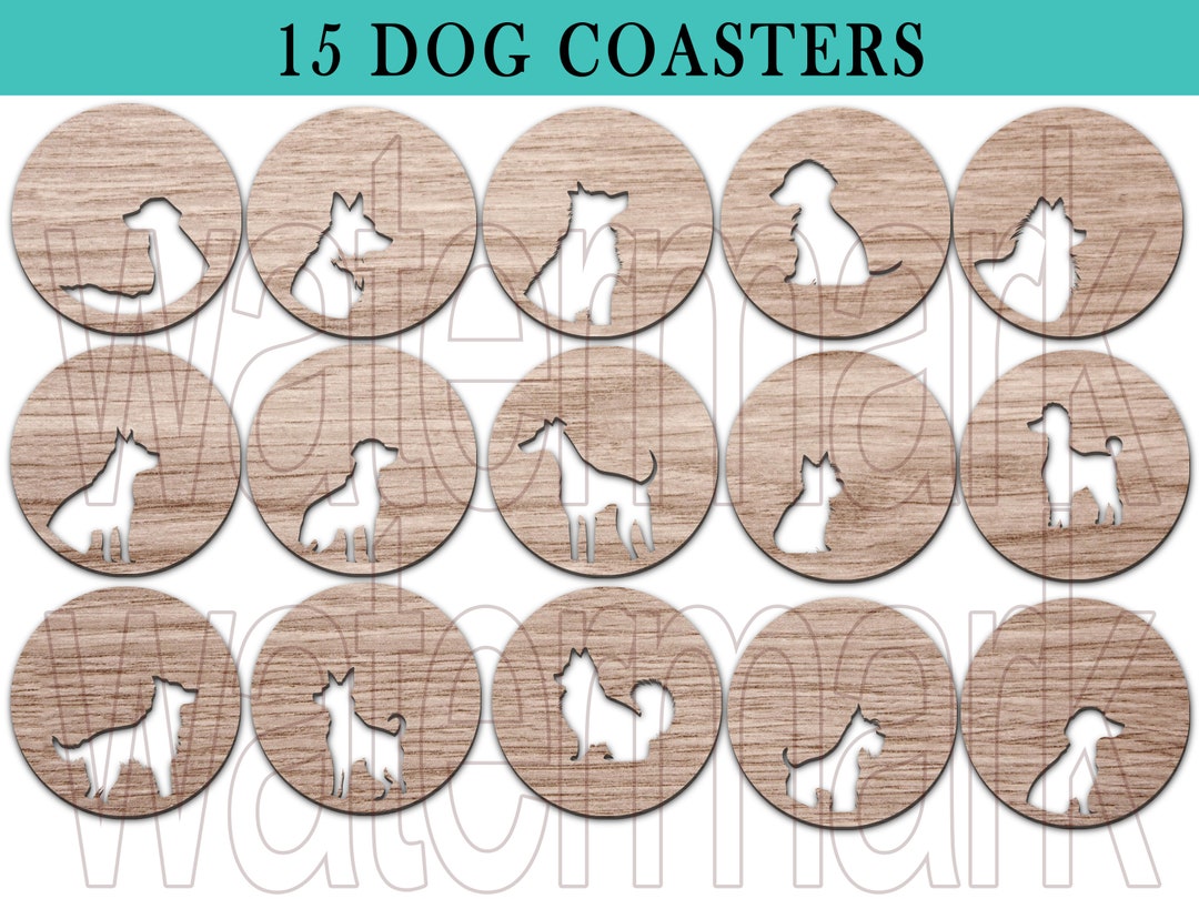 Dog Breed Coasters SVG Set: Laser Cut Files (instant Download) - Etsy