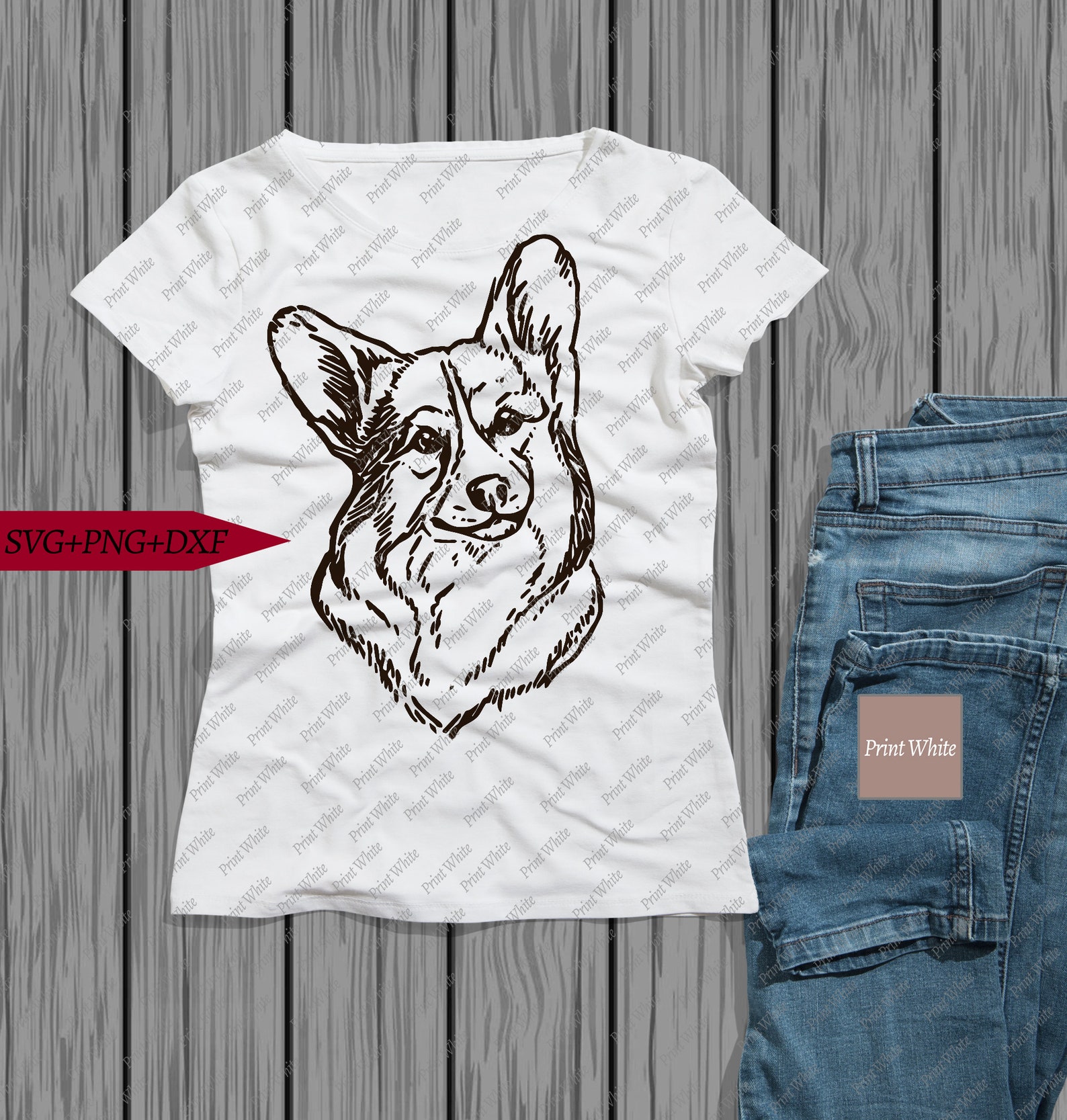 Corgi Face Svg Png Dxf Corgi Portrait Cut File Sublimation - Etsy UK