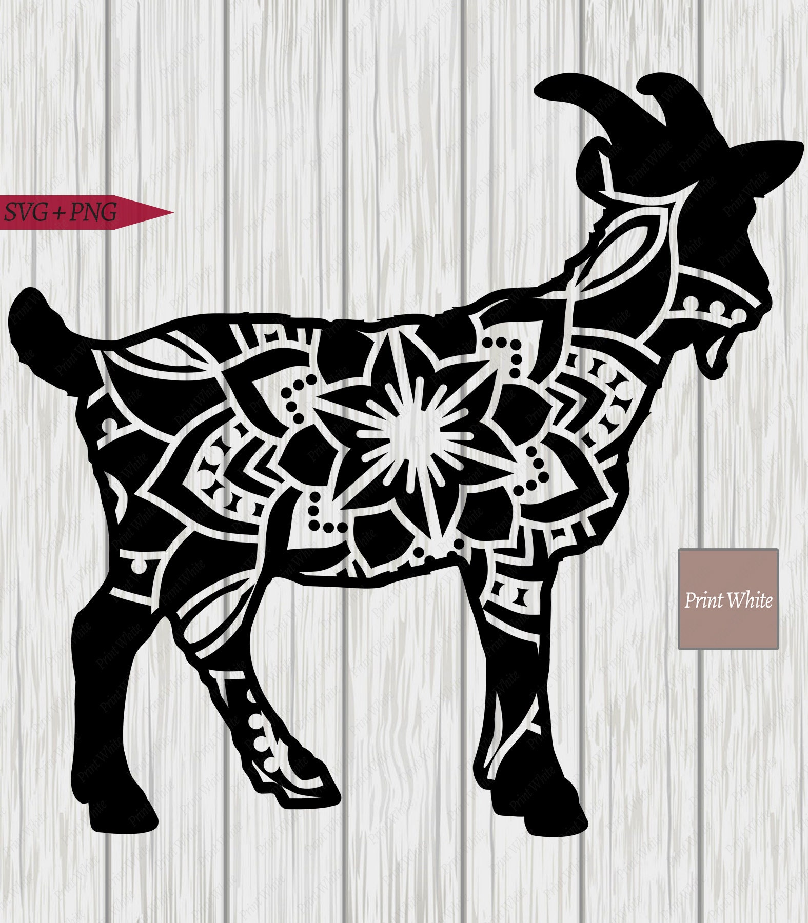 Goat Svg Goat Mandala Animal Svg Sublimation Design Goat Cut | Etsy