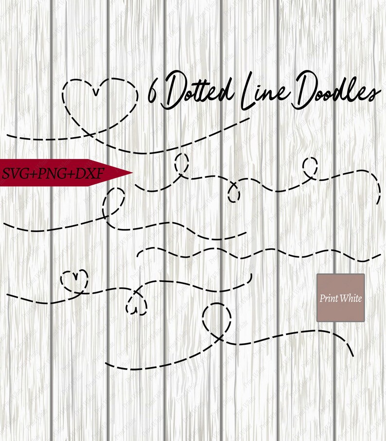 Línea de puntos Svg Línea de puntos Doodles Set Png Svg | Etsy España