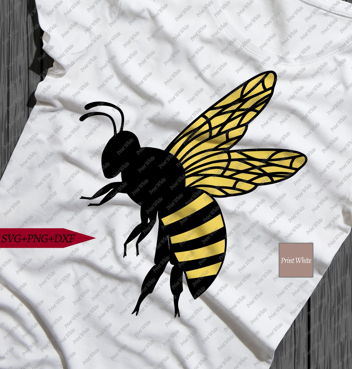 Flying Bee Svg Png Dxf Side View Bee Vector Digital Download | Etsy