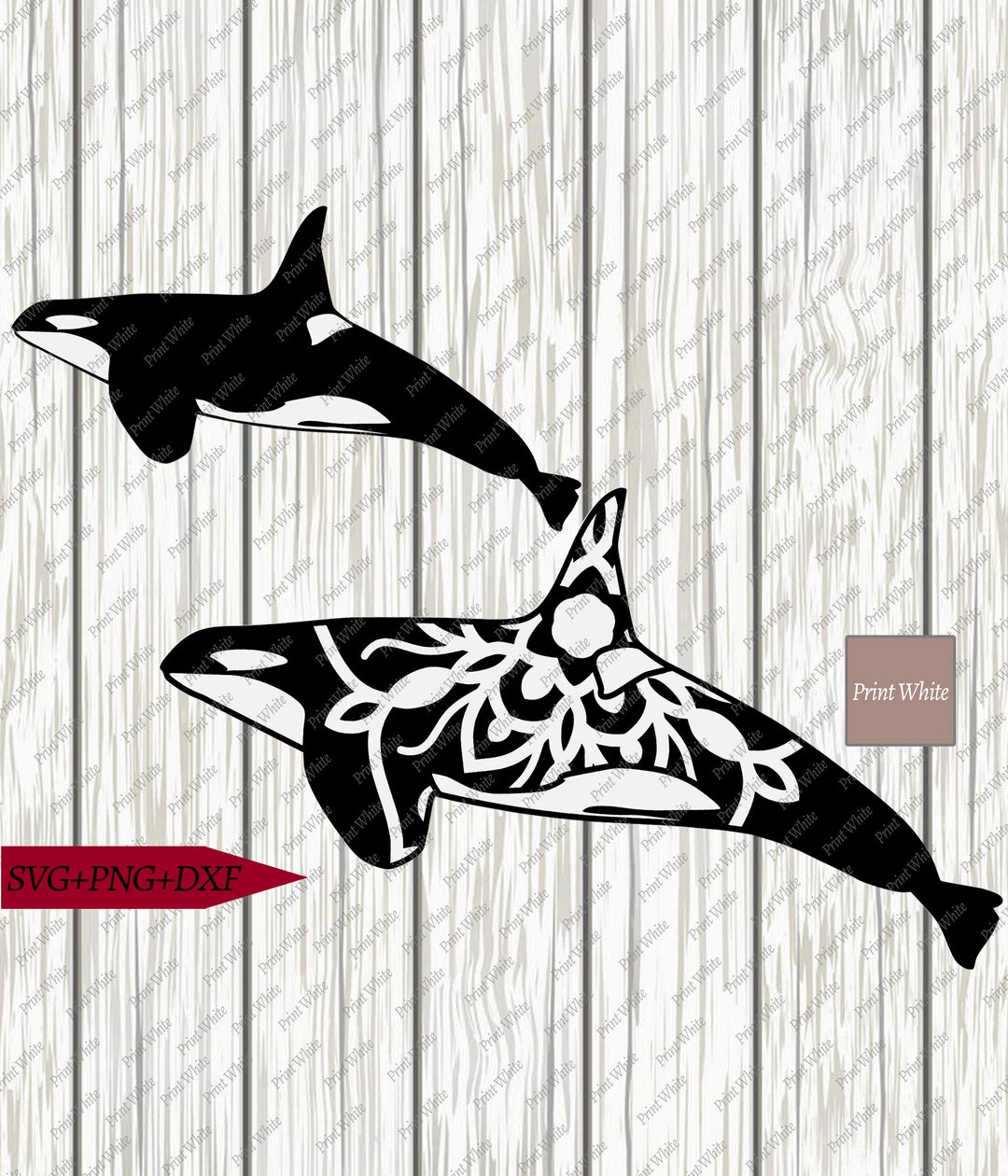 Orca Mandala Svg Png Dxf Killer Whale Cut File Animal Mandala - Etsy