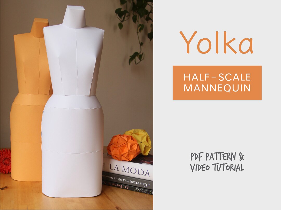 Yolka - DIY Half-scale Paper Craft Dress Form Pattern+video / Size US4 ...