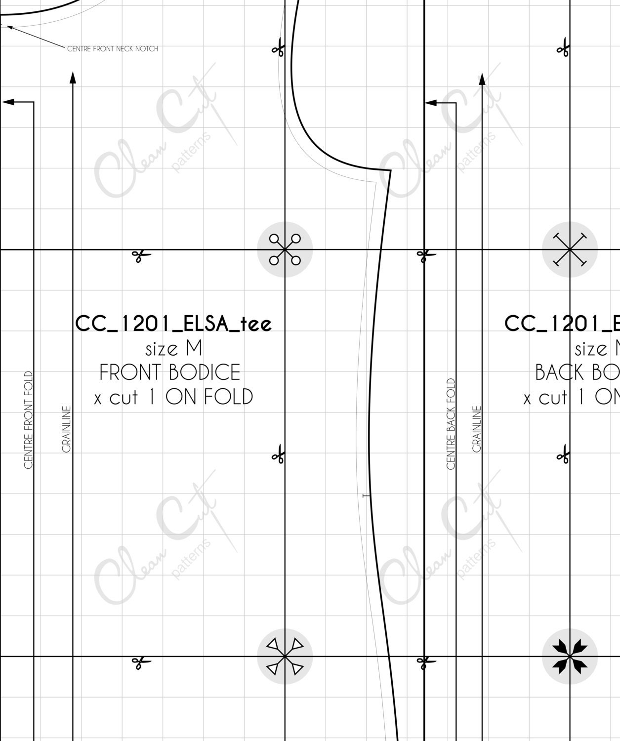 ELSA Tee PDF Sewing Pattern XS, S, M. Long Sleeve, Semi-fitted Basic ...