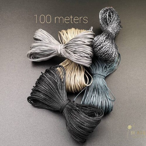 Waxed Metallic Macrame Thread 4 Color Combination - Etsy