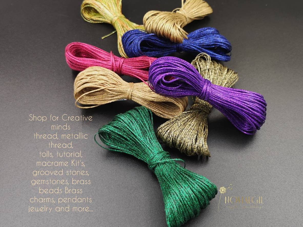 Waxed Macrame Metallic Cord Macrame Metallic Thread - Etsy