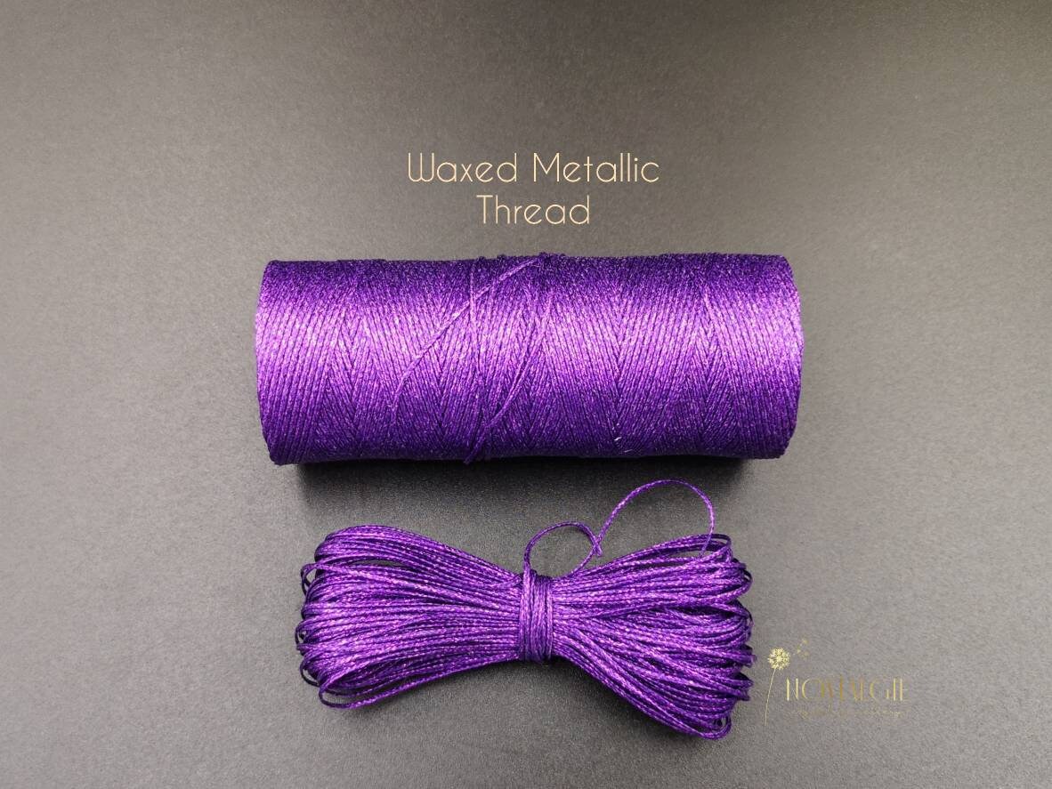 Waxed Macrame Metallic Cord Macrame Metallic Thread - Etsy