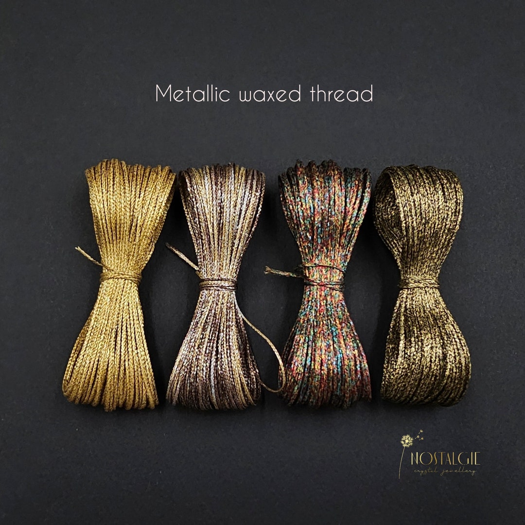 Metallic Thread, Macrame Thread, Waxed Cord 4 Colors - Etsy