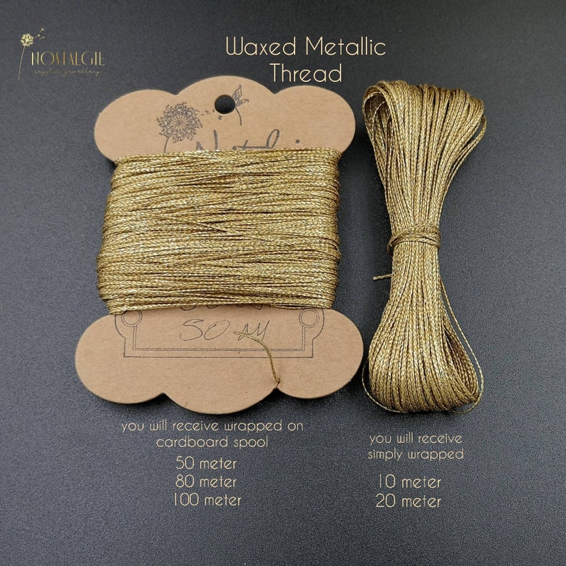 Metallic Thread Macrame Thread Waxed Cord 4 Colors - Etsy