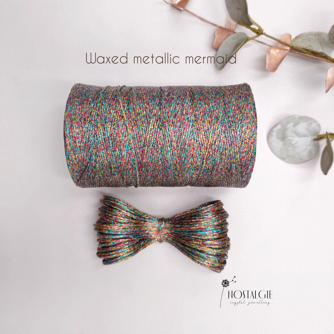 Metallic Macrame Cord, Waxed Metallic Thread, Mermaid - Etsy