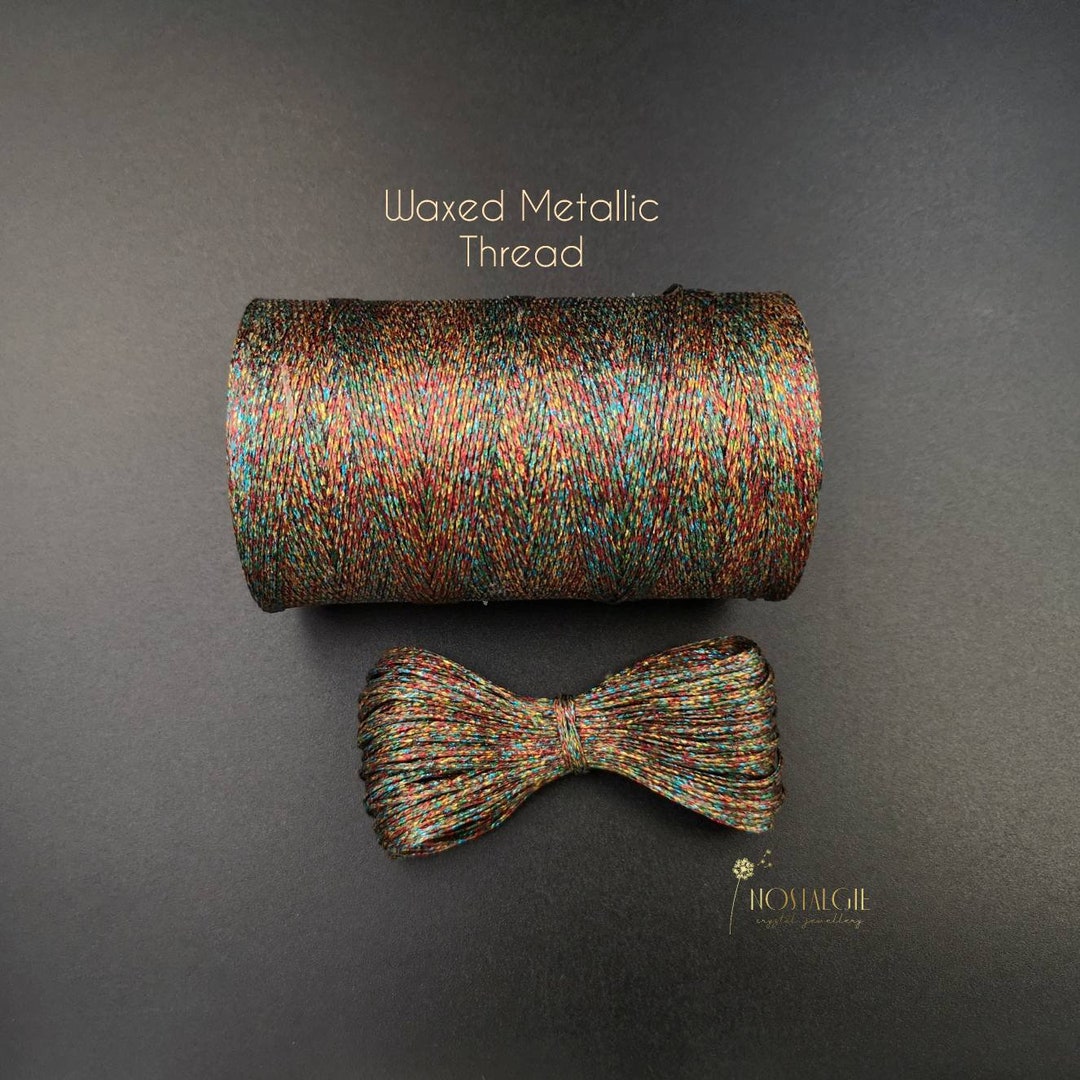 Metallic Macrame Cord, Waxed Metallic Thread, Mermaid - Etsy